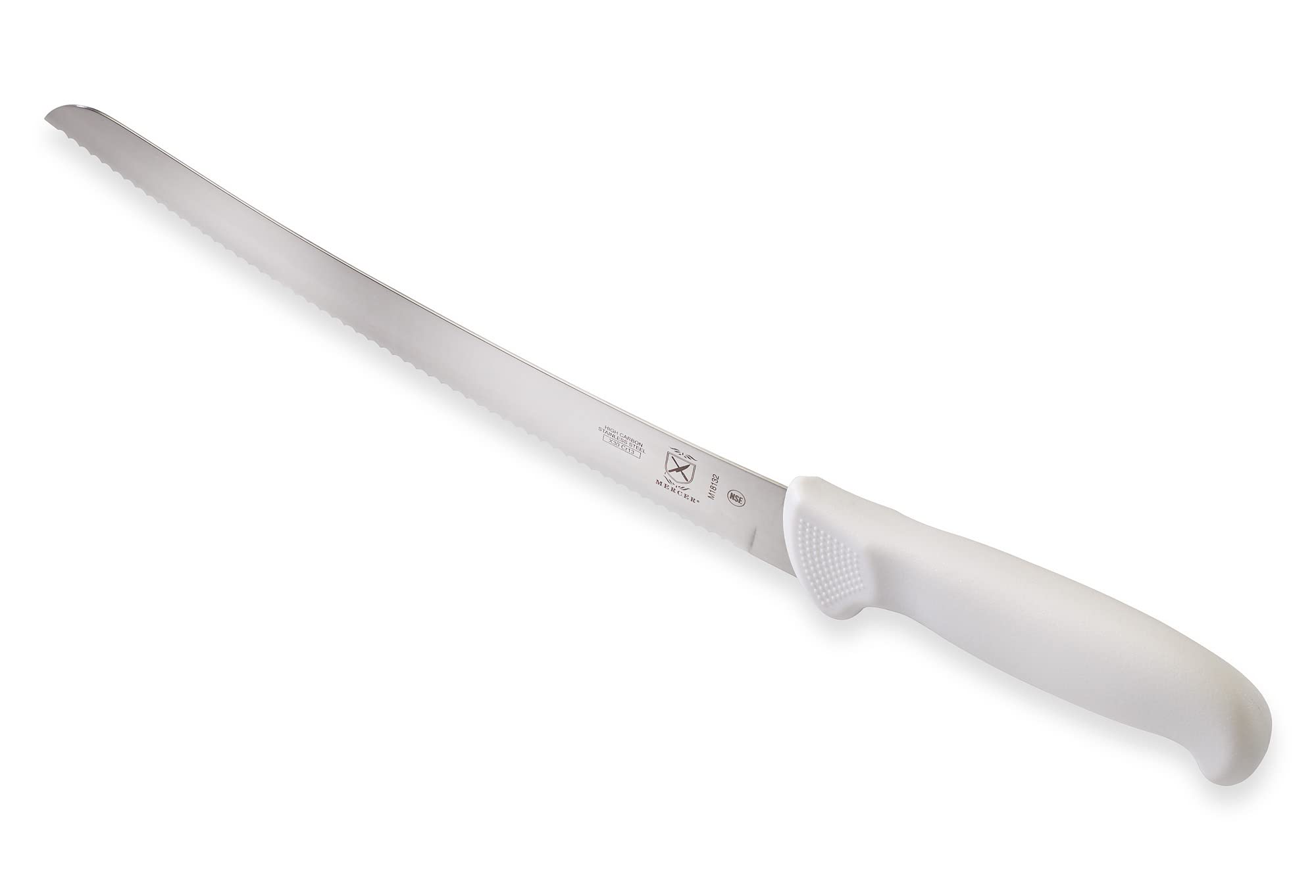 Mercer Culinary Ultimate White 10" Curved Wavy Edge Bread Knife, White