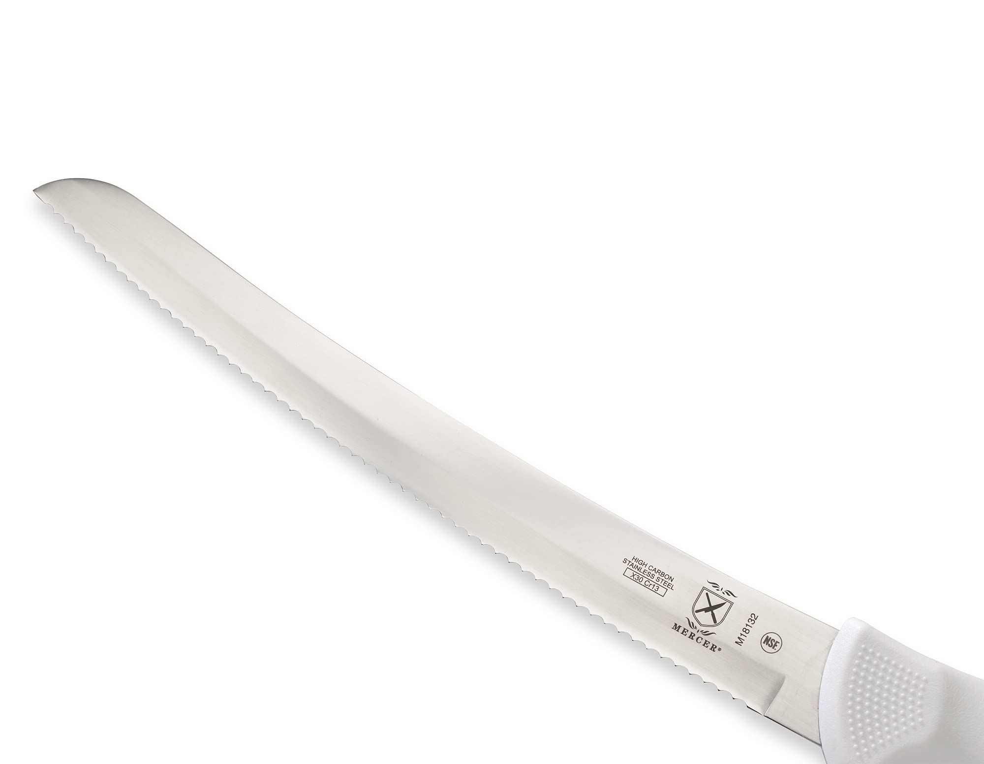 Mercer Culinary Ultimate White 10" Curved Wavy Edge Bread Knife, White