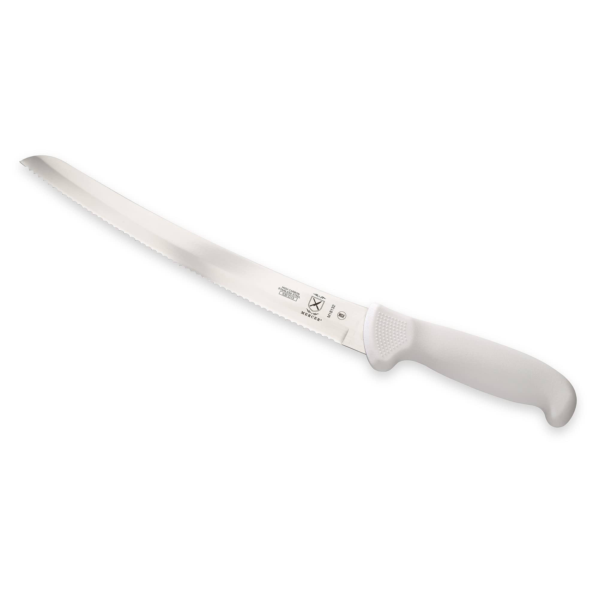 Mercer Culinary Ultimate White 10" Curved Wavy Edge Bread Knife, White