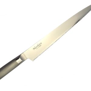 ヨシカワ(Yoshikawa) Fuji Cutlery Narihira 5000 FC-63 Knife, Bread Slicer, 8.5 inches (215 mm), All Stainless Steel, Seiheisaku, Silver