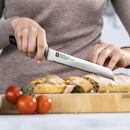 Zwilling All Star 8-inch Bread Knife, Cake Knife Razor-Sharp German Knife, Made in Company-Owned German Factory with Special Formula Steel perfected for almost 300 Years, White End Cap