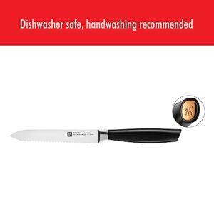 Zwilling All Star 8-inch Bread Knife, Cake Knife Razor-Sharp German Knife, Made in Company-Owned German Factory with Special Formula Steel perfected for almost 300 Years, Gold Polished End Cap