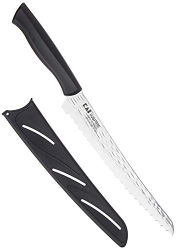 Kai Inspire Bread Knife, 9 Inch blade with Hammered Finish, , Silver