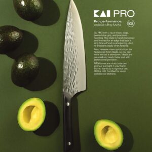 kai PRO Bread Knife 9”, Wide Serrations are Gentle on Bread, Comfortable Handle Offers Secure Grip in Wet Conditions, Serrated Kitchen Knife, From the Makers of Shun