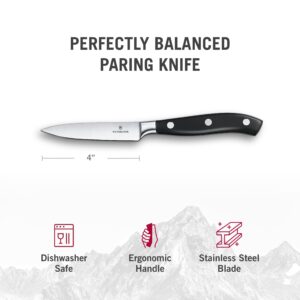 Victorinox Grand Maitre Forged Paring Knife - Kitchen Knife for Slicing Fruits & Vegetables - Ergonomic Cooking Knife - Premium Stainless Steel Cutting Knife for Kitchen Accessories - 4"