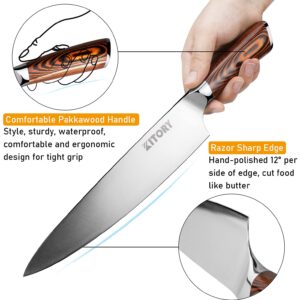 Kitory Chef Knife 8 Inch, Sharp Kitchen Knife German High Carbon Stainless Steel French Knife, 2023 Gifts For Women and Men