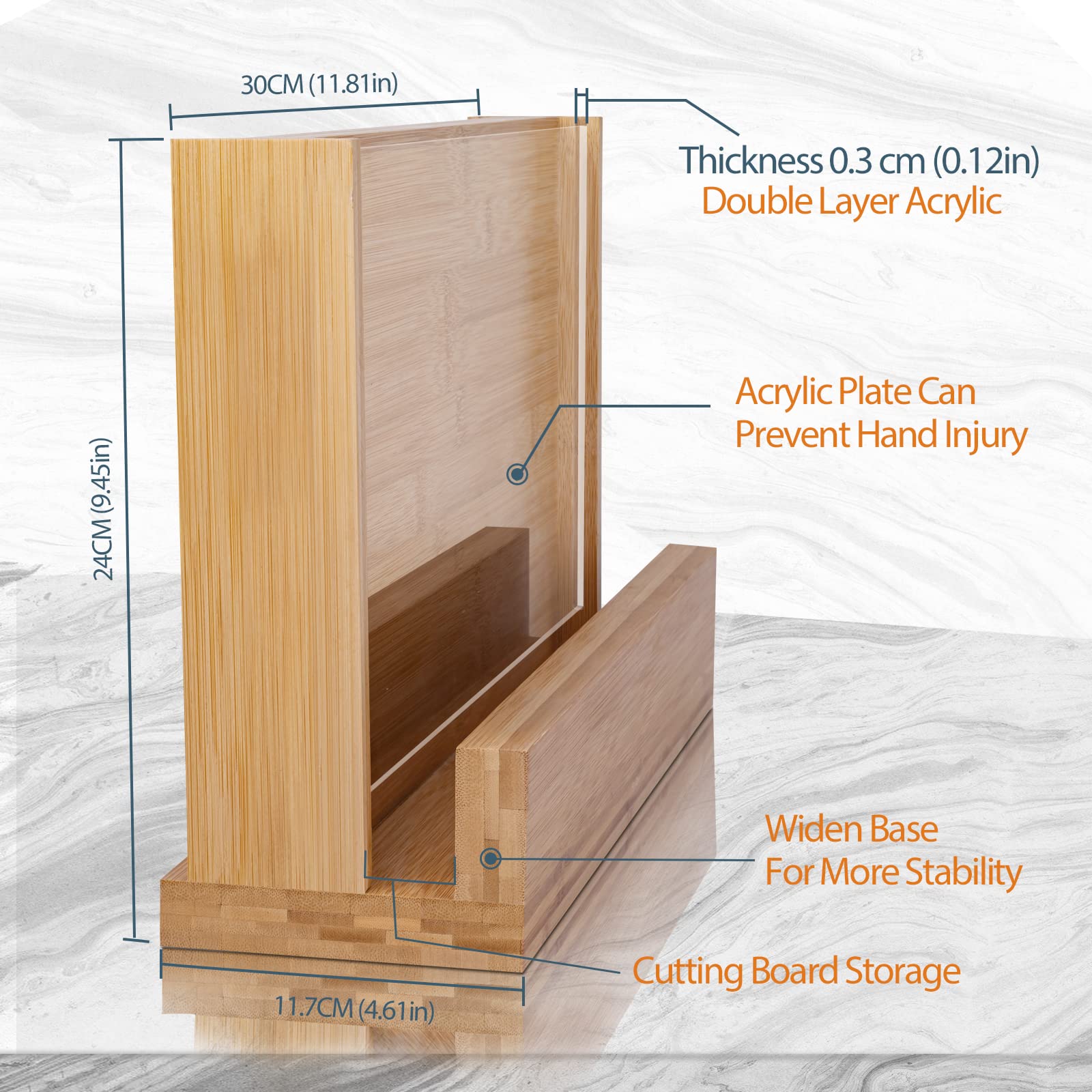 Double-Sided Magnetic Knife Block(Natural Bamboo),Knife Holder,Knife Block with Strong Magnets,Cutlery Display Stand and Storage Rack,Large Capacity, Strongly Magnetic (38 cm/14.9 in)