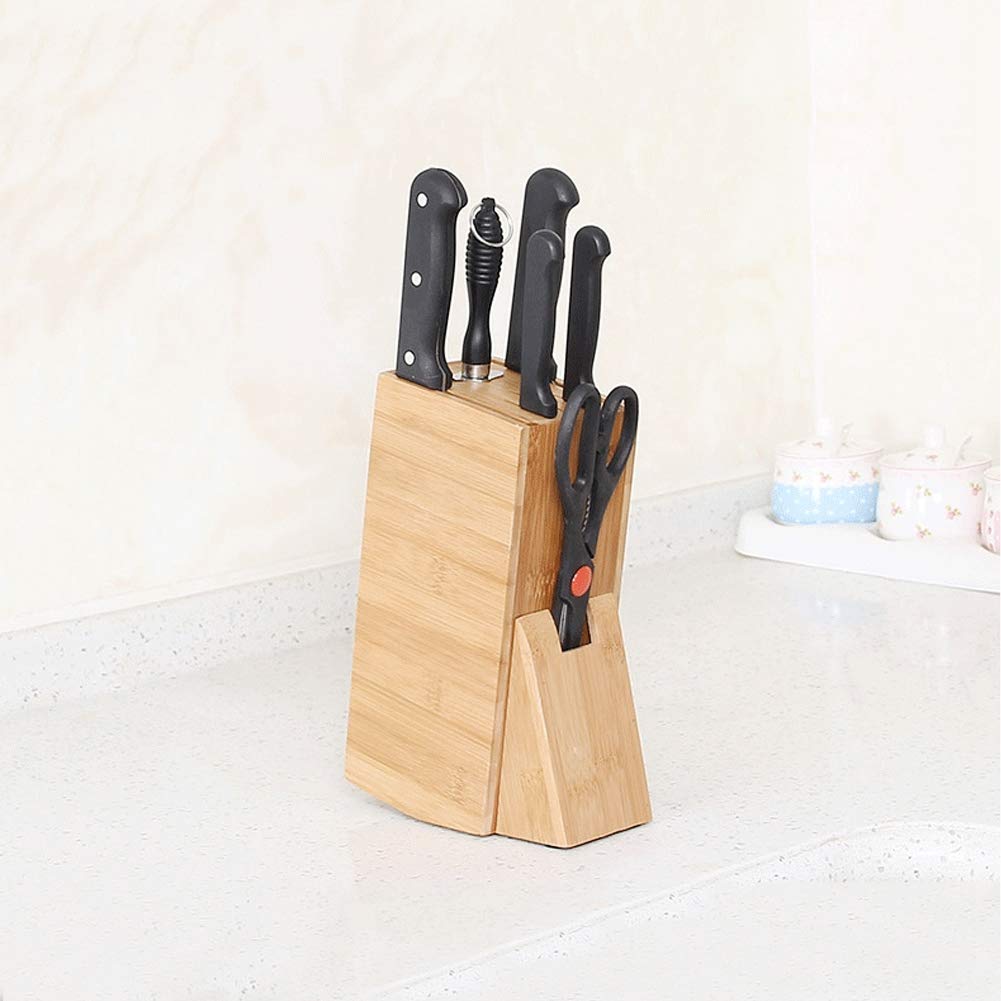 Bamboo Knife Rack Multifunctional Holes Knife Rack Storage Rack Tool Kitchen Knife Holder Knife Block