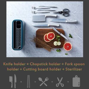 Knife Holder Chopping Board Cutlery Tableware Cleaner, Small Household Drying Chopping Board Cutlery Organizer, One-Key Start, 316X282x111mm