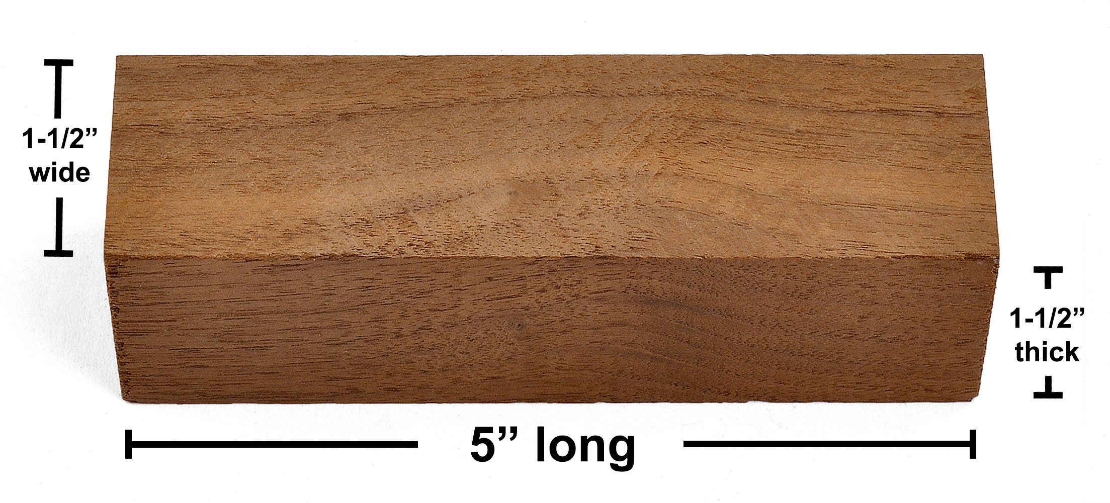 Western Walnut Wood Knife Handle BLOCK (Each Piece is Unique) 5" x 1-1/2" x 1-1/2"