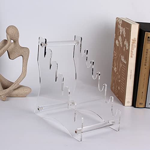 Dagger Stand,Knife Display,Butterfly Knife Storage Holder Desktop Knives Organizer Holder Stores 6 dagger knives Butterfly Knife stand(Clear)