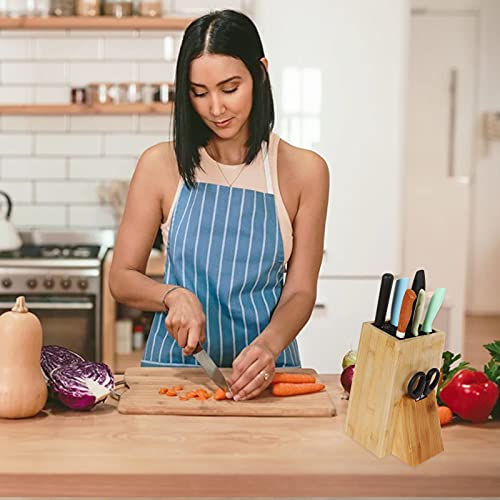 Universal Knife Block, Kitchen Knife Holder, Space Saver Knives Storage, Easy to Clean, Large Capacity, Kitchen Household Multifunctional Knife Storage and Placement Rack