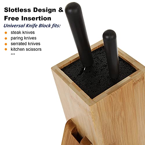 Universal Knife Block, Kitchen Knife Holder, Space Saver Knives Storage, Easy to Clean, Large Capacity, Kitchen Household Multifunctional Knife Storage and Placement Rack