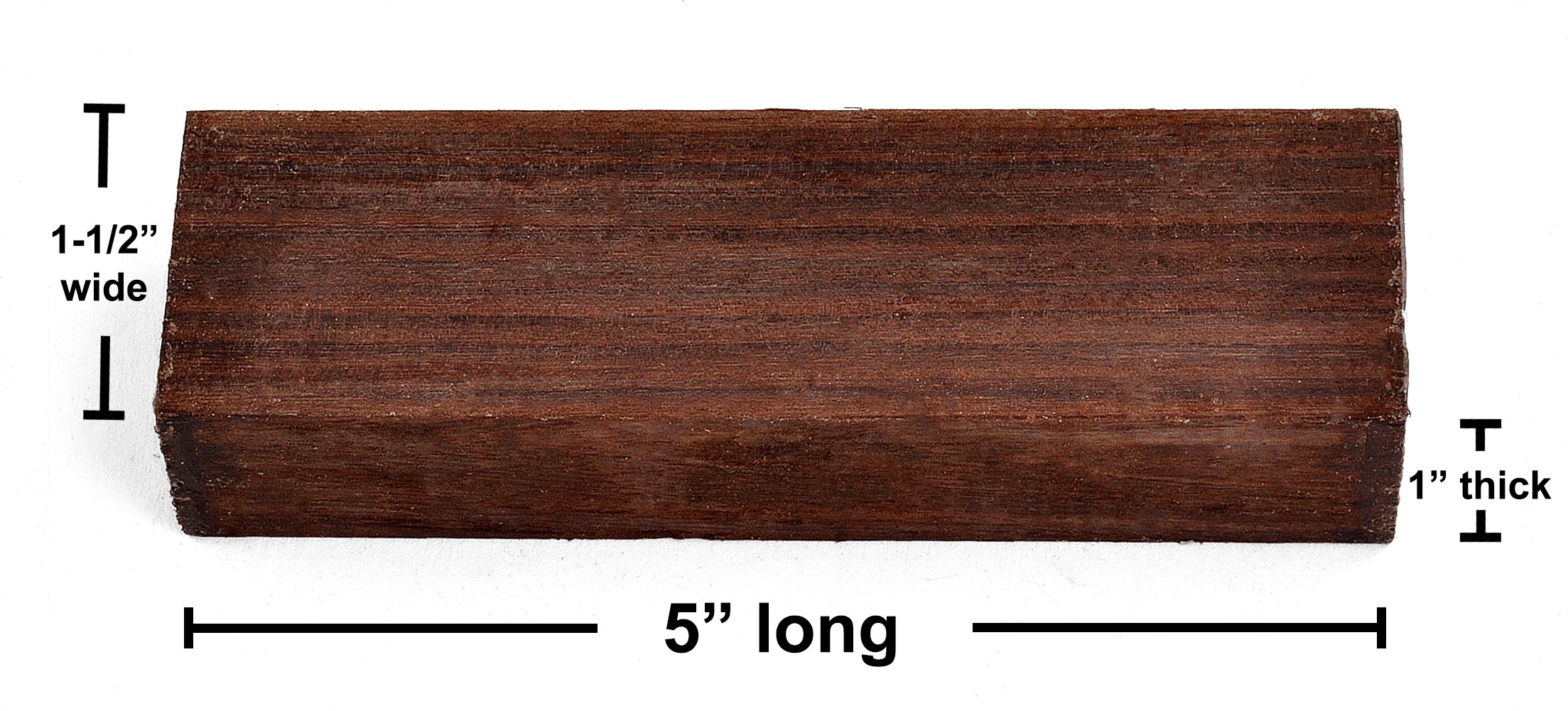 Texas Knifemakers Supply Bolivian Rosewood Knife Handle Block (Each Piece is Unique) 5" x 1-1/2" x 1"