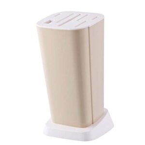 universal knife block plastic block without knives: kitchen counter universal holder modern blocks storage organizer for home kitchen restaurant beige knife inserted holder