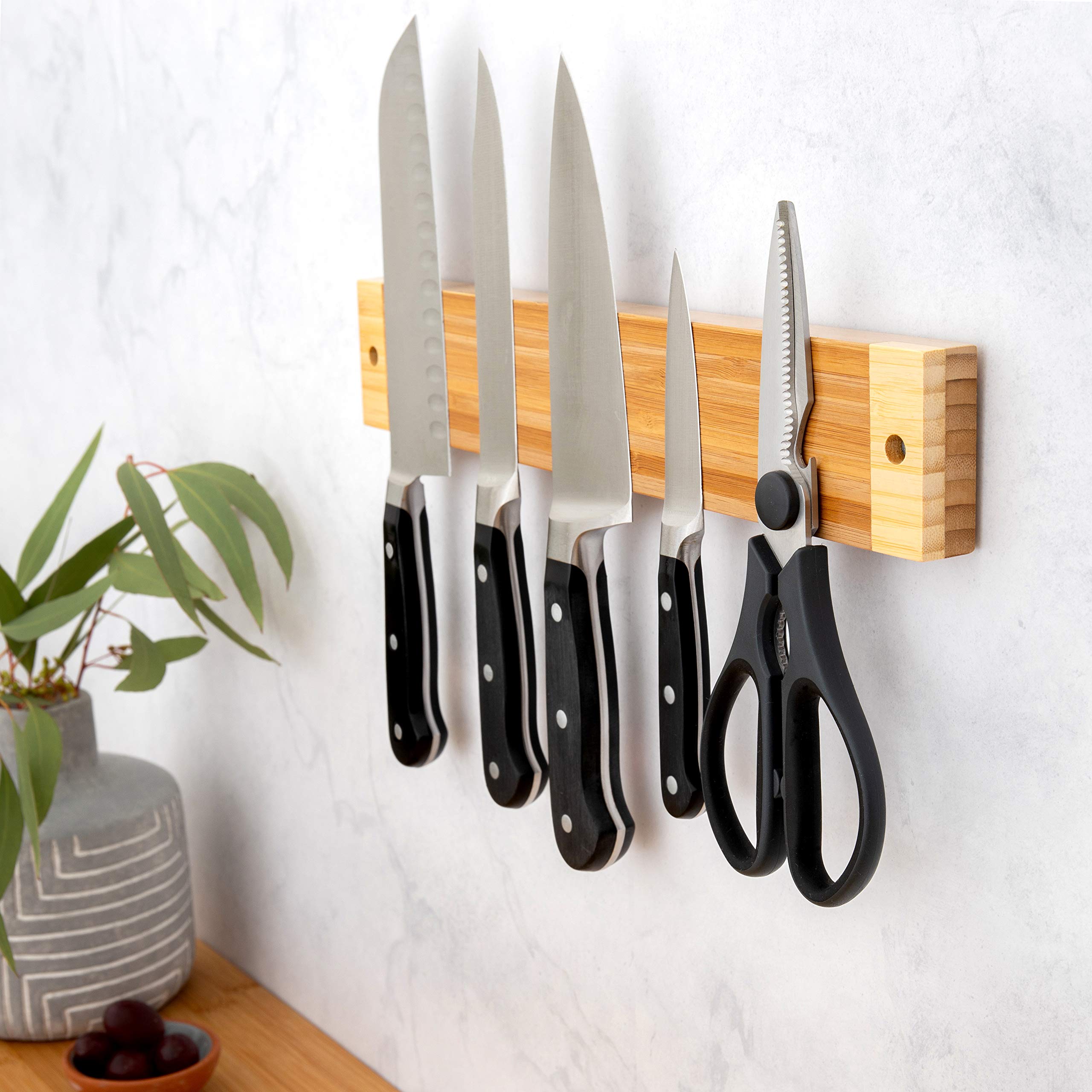 Better Houseware 2404/12 Bamboo Magnetic Knife and Utensil Holder Bar