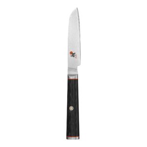 miyabi kaizen kudamono paring knife, medium, black with red accent