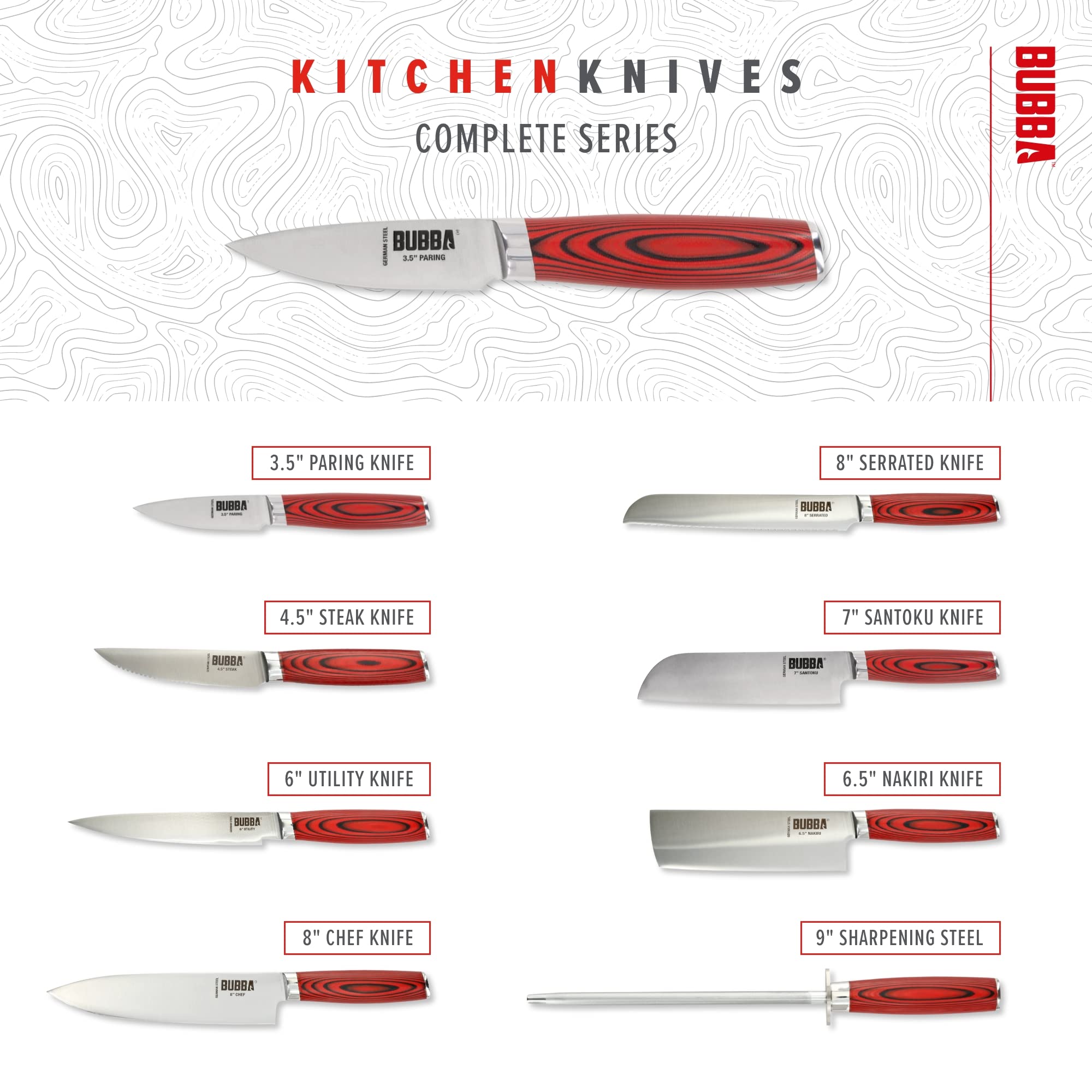 BUBBA Kitchen Series 3.5" Paring Knife perfect for trimming, slicing and peeling small produce.