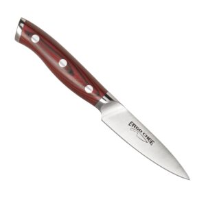 ergo chef crimson series paring knife 3.5-inch - forged high carbon x50crmov15 german stainless steel with g10 handles