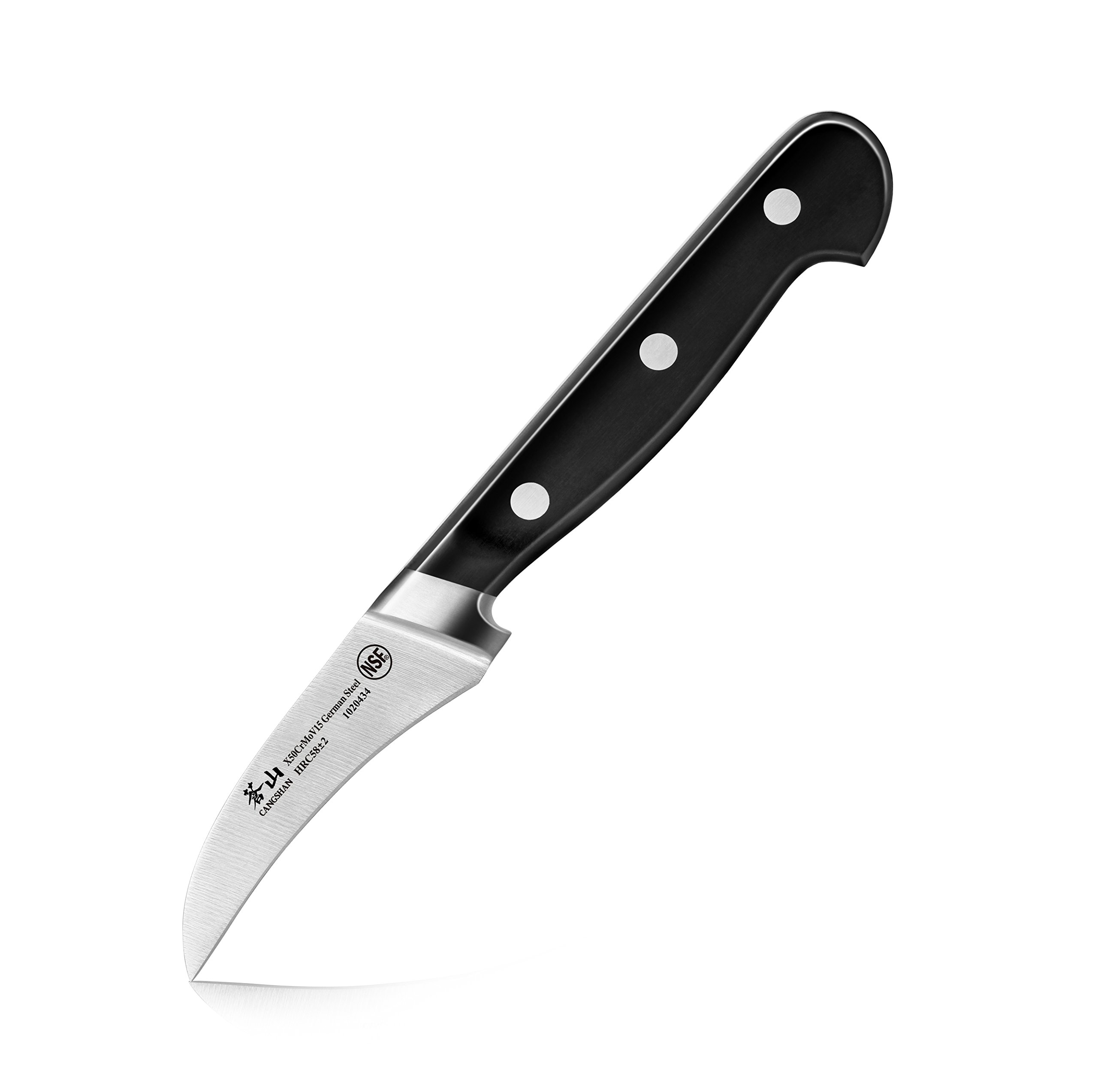 Cangshan V2 Series 1020434 German Steel Forged Peeling/Tourne Knife, 2.75-Inch Blade