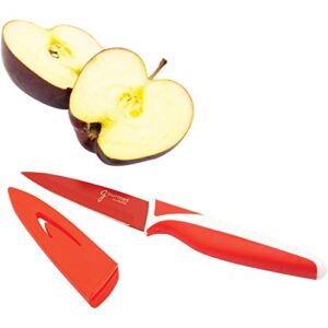 Starfrit 080906-006-0000 Set of 4 Paring Knives with Snap-on Covers, Multicolored, 8.5x 3.2x 0.8