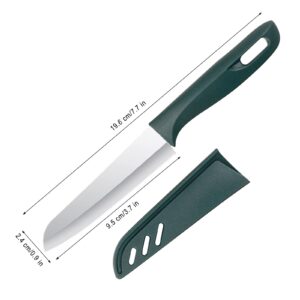 Paring Knife, New Sharp and Durable Fruit Knife with Protective Cover, Exquisite dark green look, Suitable for Most Types of Vegetables, Fruits and Meat (6 Pieces)