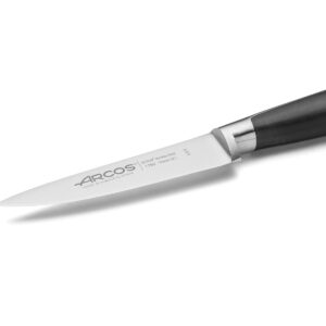 ARCOS Paring Knife 4 Inch Stainless Steel. Professional Kitchen Knife for Cut, Peel and Clean Food. Ergonomic Polyoxymethylene Handle and 100 mm Blade. Series Kyoto. Color Black