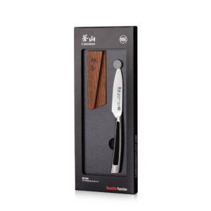 Cangshan TN1 Series 1021684 Swedish 14C28N Steel Forged 3.5-Inch Paring Knife and Wood Sheath Set