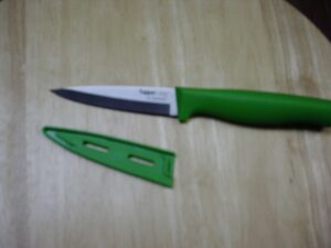 tupperware 4" paring knife green