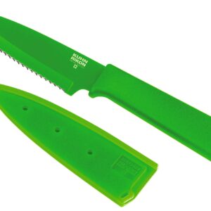 Kuhn Rikon "Colori+" Serrated Bulk Paring Knife, Green