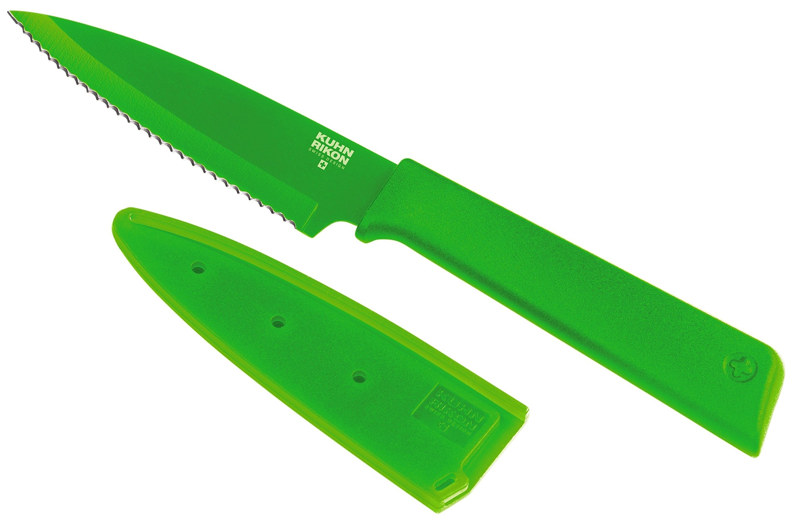 Kuhn Rikon "Colori+" Serrated Bulk Paring Knife, Green