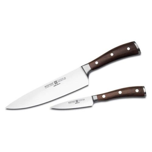 Wusthof Ikon Blackwood 2pc Prep / Starter Knife Set - 8" Cook's and 3.5" Paring