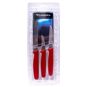 dynamic 3 piece paring starter set in red, large