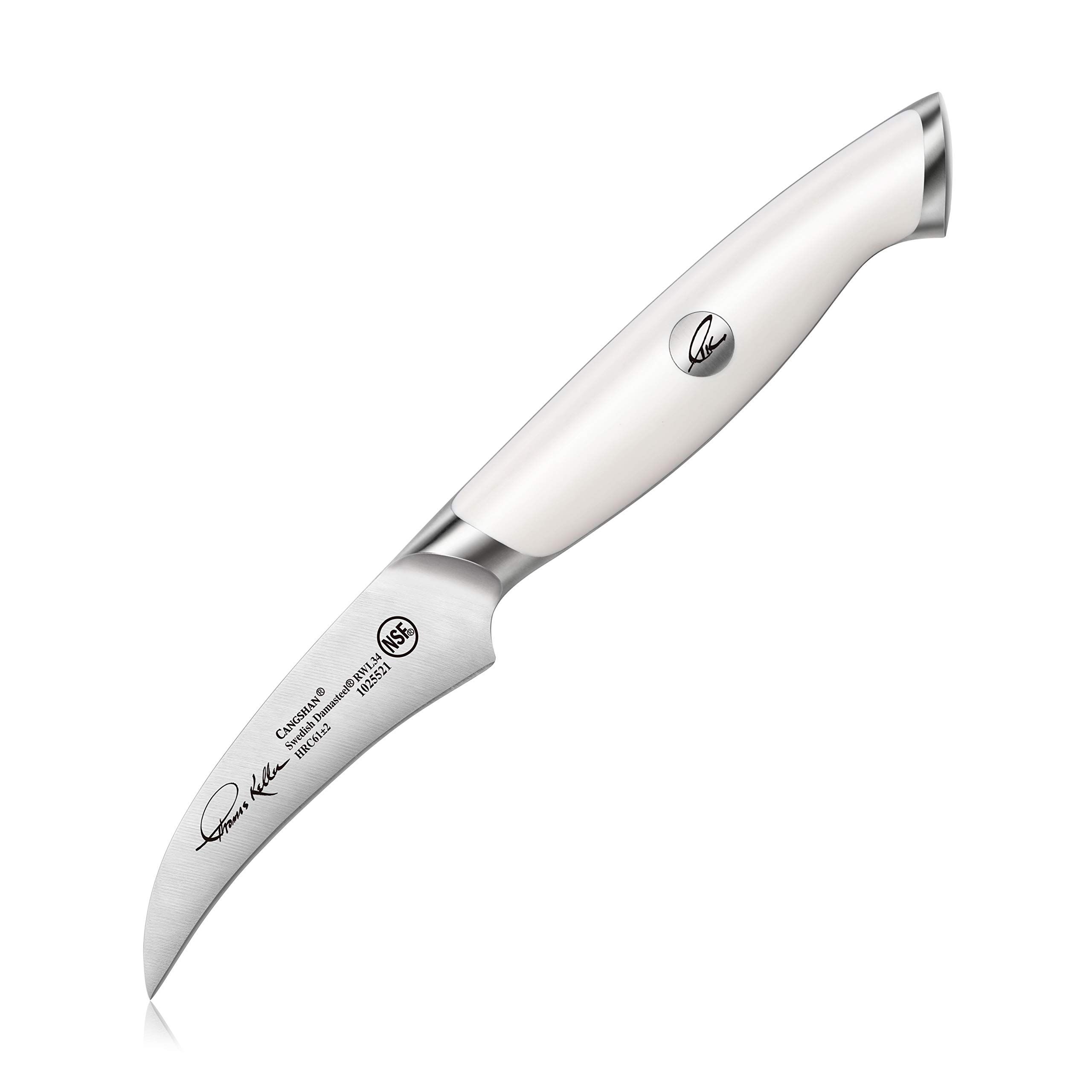 Cangshan Thomas Keller Signature Collection Swedish Powder Steel Forged, 2.75-Inch Peeling Knife, White