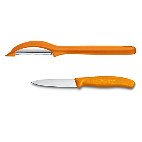 Victorinox VIC-7.6075.7606.9US1 Swiss Classic Pillow Packs Serrated Peeler & 3¼" Paring Orange