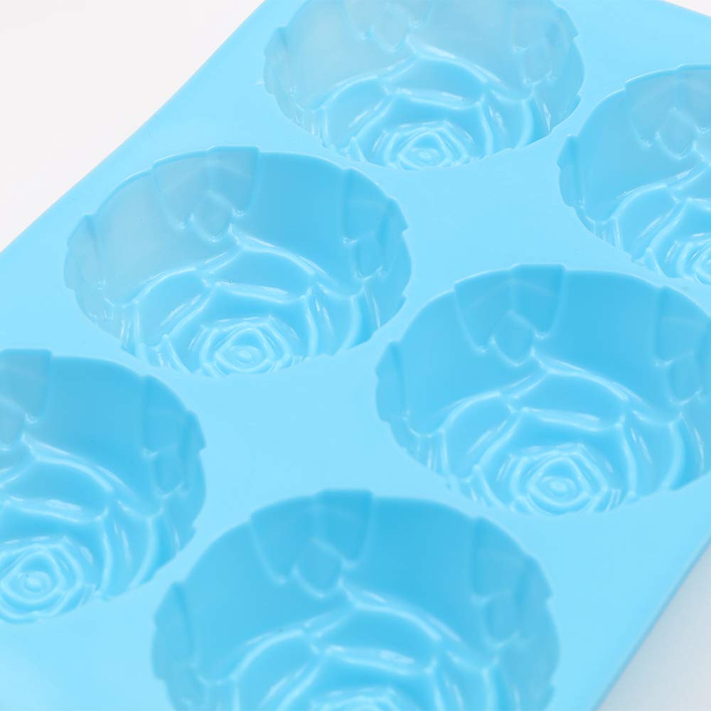 homEdge 6-Cavity Silicone Flowers Shaped Mold, Set of 3PCS Non Stick Silicone Jumbo Rose Mold for Candy Chocolate Jelly, Ice Cube – Roses