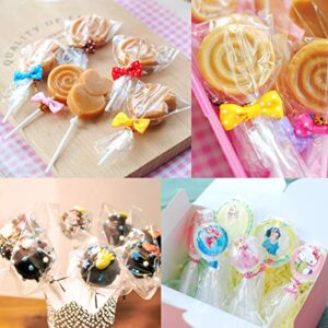 Augshy Cake Pop Bags, 300 Pcs Cellophane Treat Bags 3x5 with 300 Twist Ties - 1.4 mils Thickness OPP Plastic Bags for Lollipop Candy Chocolate Cookie Wrapping Buffet