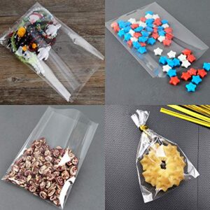 Augshy Cake Pop Bags, 300 Pcs Cellophane Treat Bags 3x5 with 300 Twist Ties - 1.4 mils Thickness OPP Plastic Bags for Lollipop Candy Chocolate Cookie Wrapping Buffet