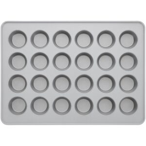 wilton baker's best non-stick bakeware muffin pan, 24-cup cupcake pan, steel, silver