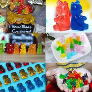 JEWOSTER Gummy Bear Silicone Molds 4 PCS,Non-stick Chocolate Candy Molds with 2 Droppers Food Grade