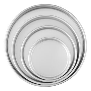 wilton round cake pans, aluminum, 4 piece set for 6-inch, 8-inch, 10-inch and 12-inch cakes