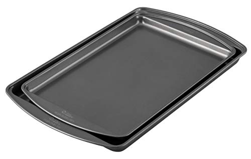 Wilton Perfect Results Premium Non-Stick Bakeware Cookie Baking Sheets Set, 2-Piece, Steel