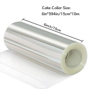 YQL Cake Collar 6 Inch,Acetate Cake Collar Roll DIY Acetate Sheet Baking Transparent Mousse Cake Sheets Surrounding Edge Clear Cake Strips for Baking Decorate Shaker Cards Making(6x394Inch)