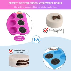 Sakolla 2 PCS Round Chocolate Cookie Molds, Cylinder Silicone Mold, Perfect for Chocolate Covered Oreos, Cake, Candy, Pudding, Mini Soap