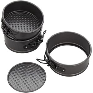 wilton 4-inch mini springform pans for mini cheesecakes, pizzas and quiches, 3-piece set, steel