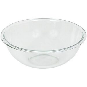 pyrex prepware 4-quart rimmed glass mixing bowl, clear