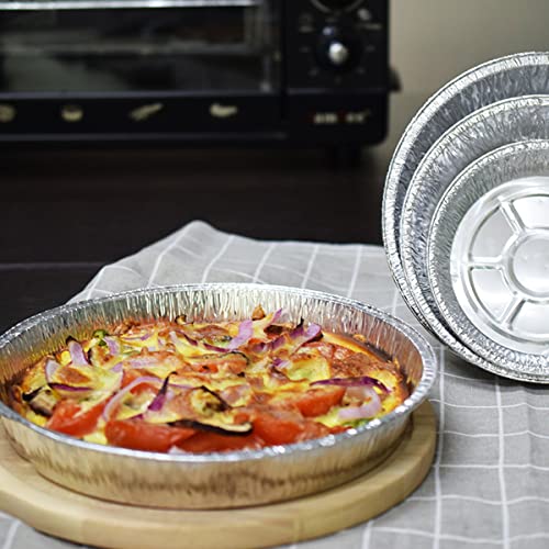 Waytiffer 9" Pie Pans (10pack) - Disposable Aluminum Foil Pie Tins,Heavy-duty, Baking Tin Plates, Standard Size