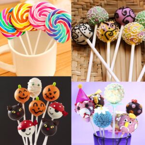 Augshy 300Pcs 6 Inches Cake Pop Sticks and Wrappers Include 100Pcs Cake Pop Sticks 100Pcs Cake Pop Bags and 100Pcs Twist Ties