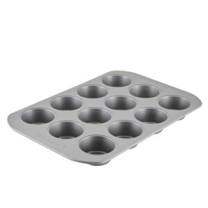 farberware nonstick bakeware 12-cup muffin tin / nonstick 12-cup cupcake tin - 12 cup, gray