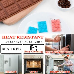 2 Pieces Silicone Break Apart Chocolate Moulds,Silicone Square Mold,Non-Stick Candy Chocolate Bar Mold,Reusable Candy Protein Silicone Chocolate Mold